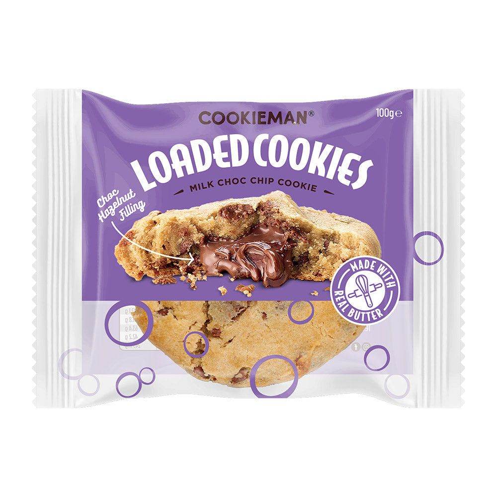 Milk Choc Hazelnut Loaded Cookies 100g – Cookie Man Australia